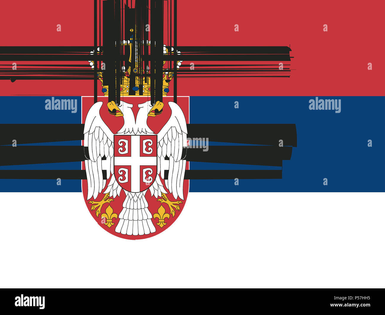 Official national flag of Serbia Stock Photo - Alamy