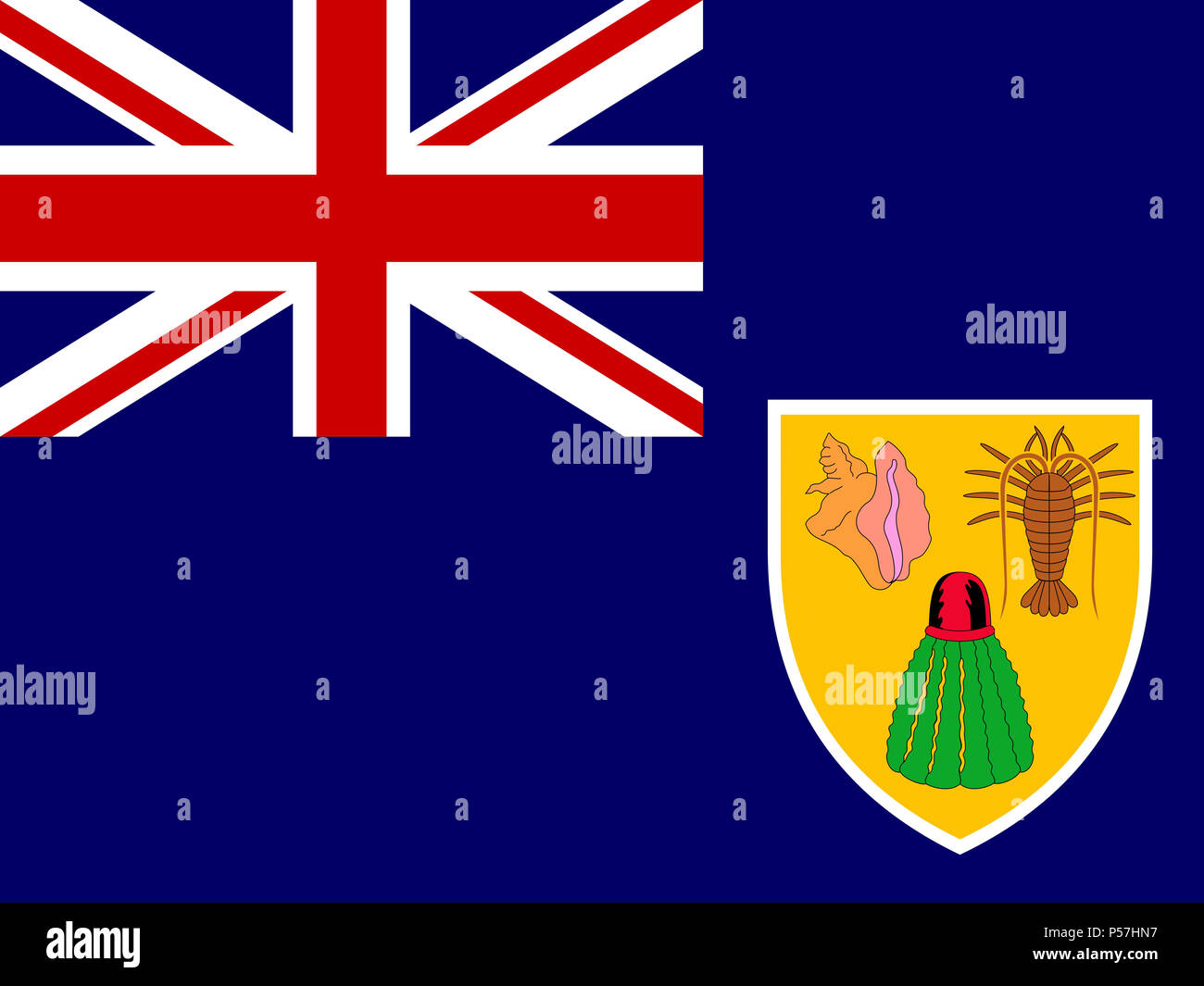 Official national flag of the Turks and Caicos Islands Stock Photo - Alamy