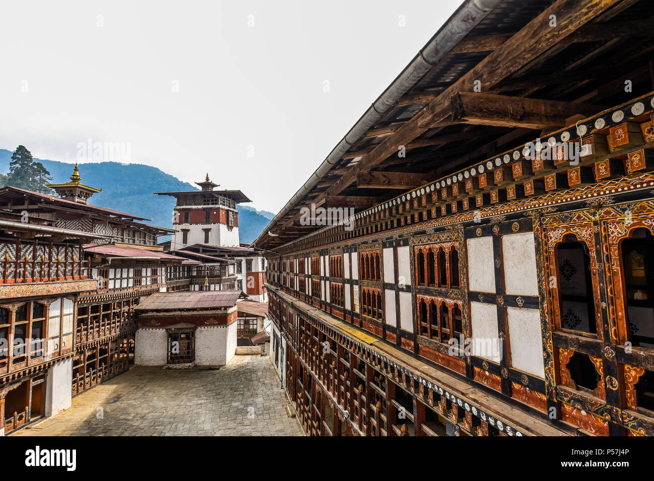Largest monastery fortress, Trongsa Dzong, Trongsa, Himalayan region ...