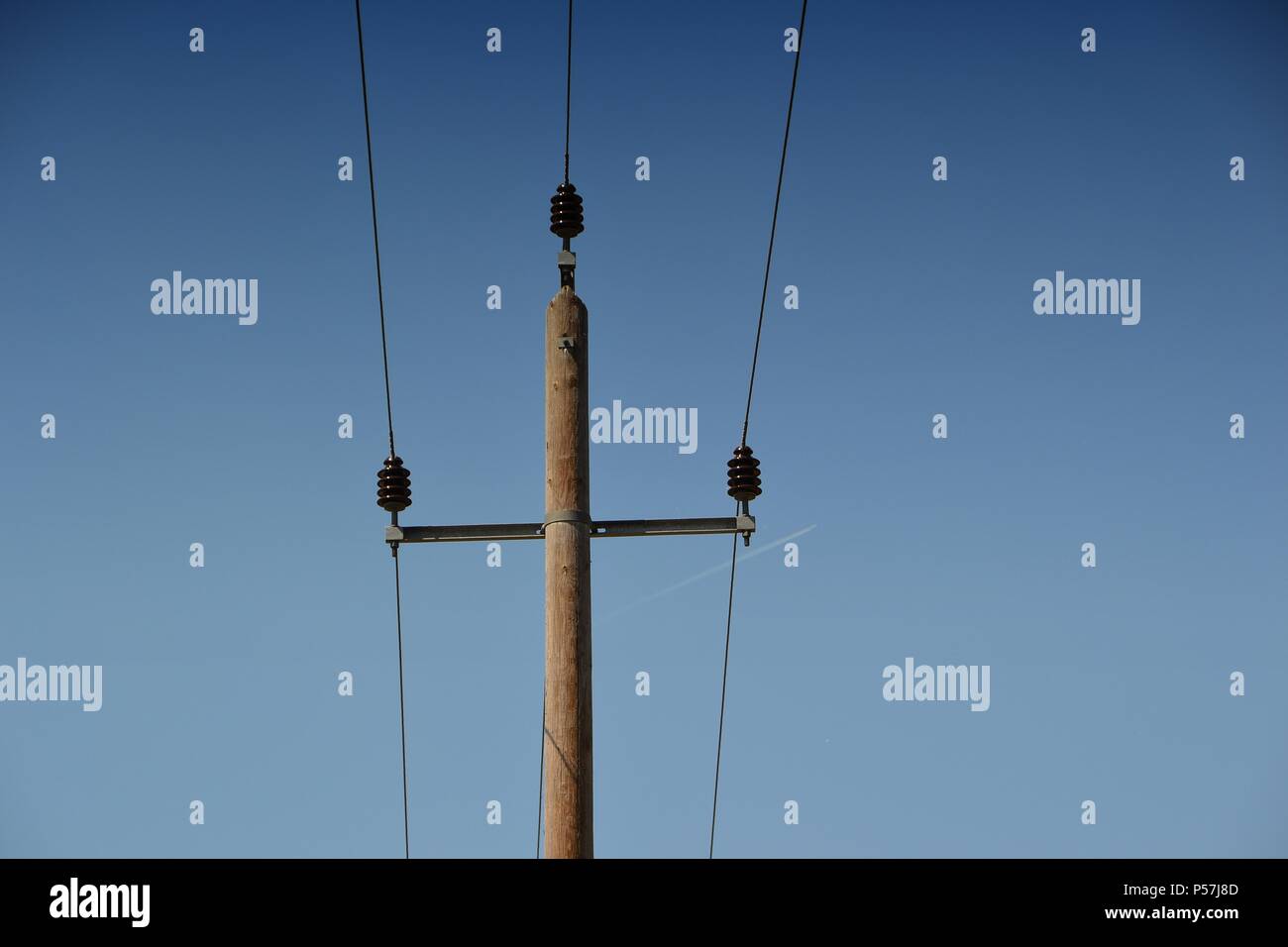 Old wooden power line hi-res stock photography and images - Alamy