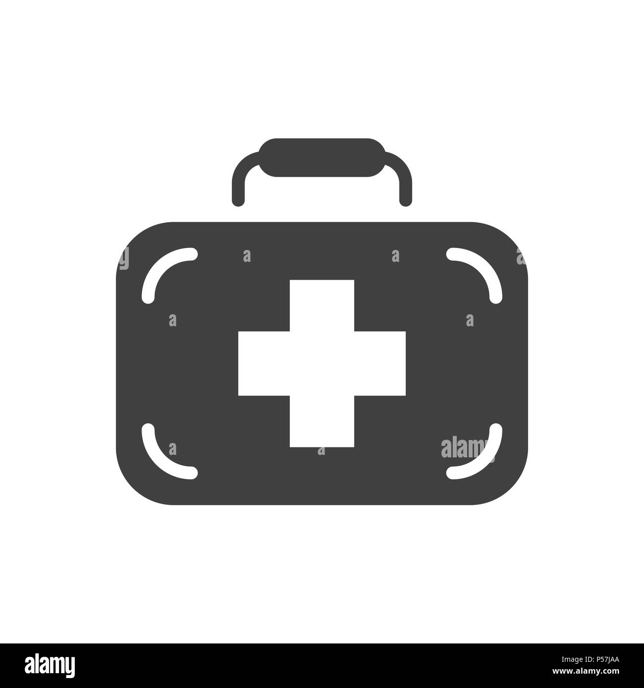 First Aid Kit Glyph Vector Icon. Isolated on the White Background ...