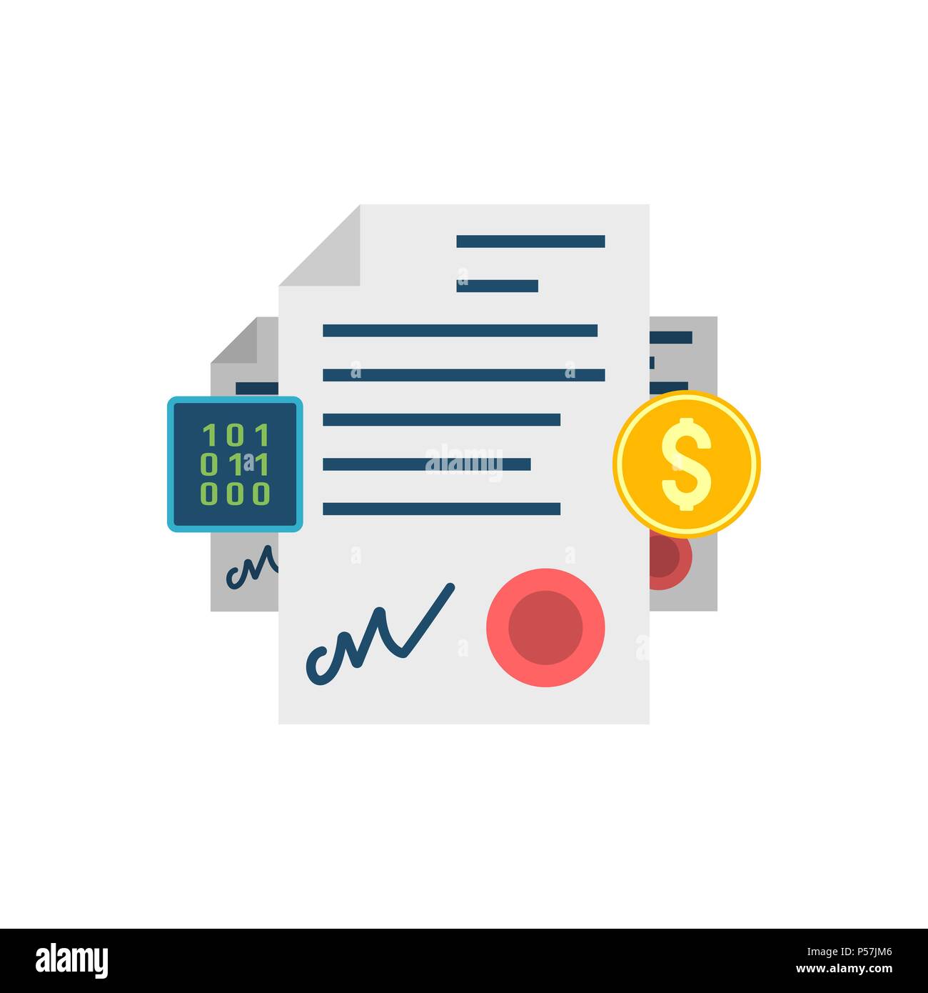 Work document electronic contract Cut Out Stock Images & Pictures - Alamy