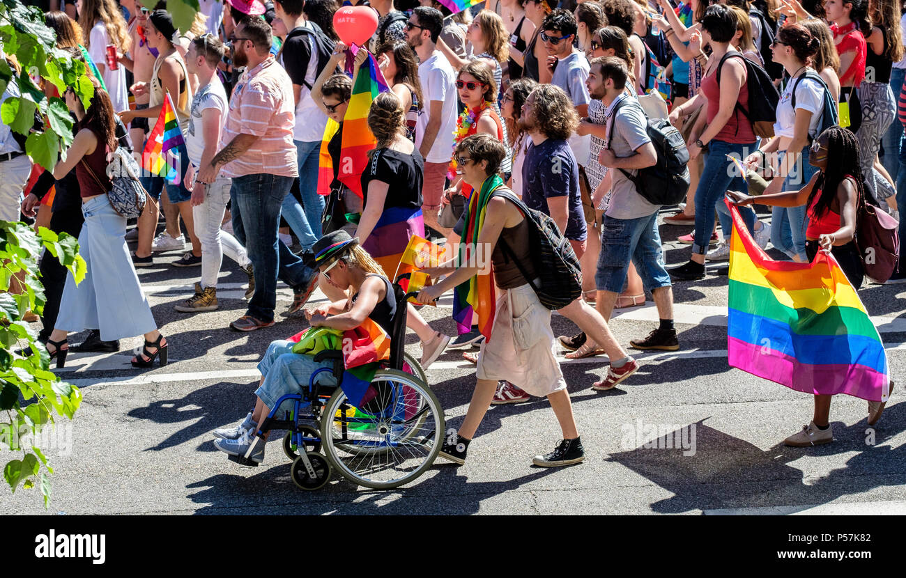 Strasbourg, gay and lesbian pride parade, lgbt, wheelchaired ...