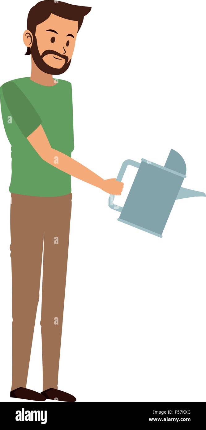 Man with water can Stock Vector Image & Art - Alamy