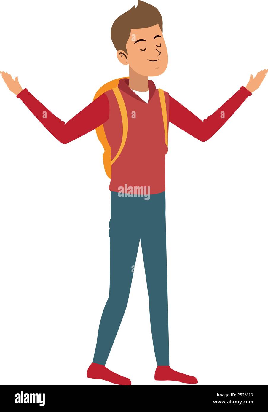 Lifestyle nature walk vector backpack person hi-res stock photography ...