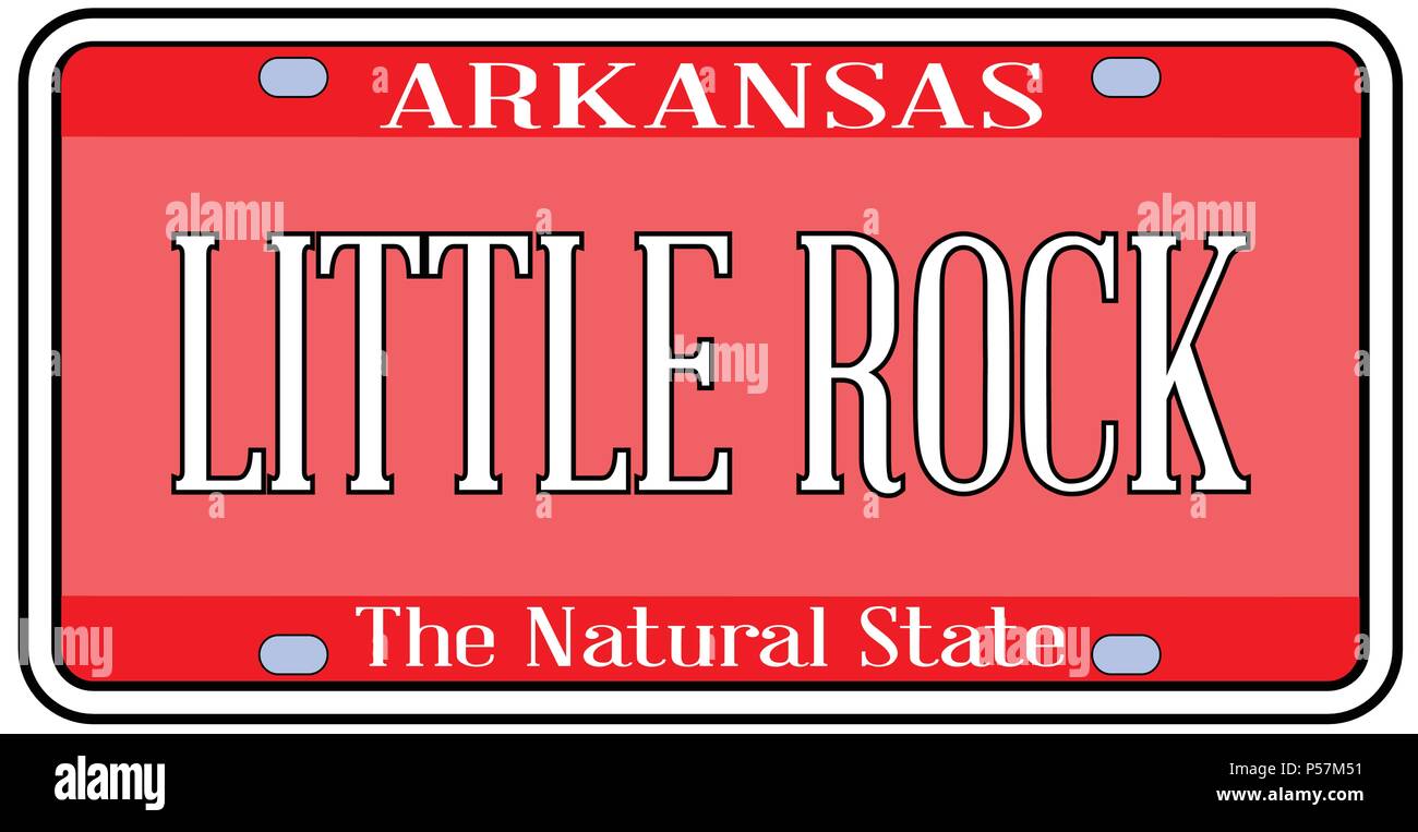 Arkansas state license plate in the colors of the state flag with the ...