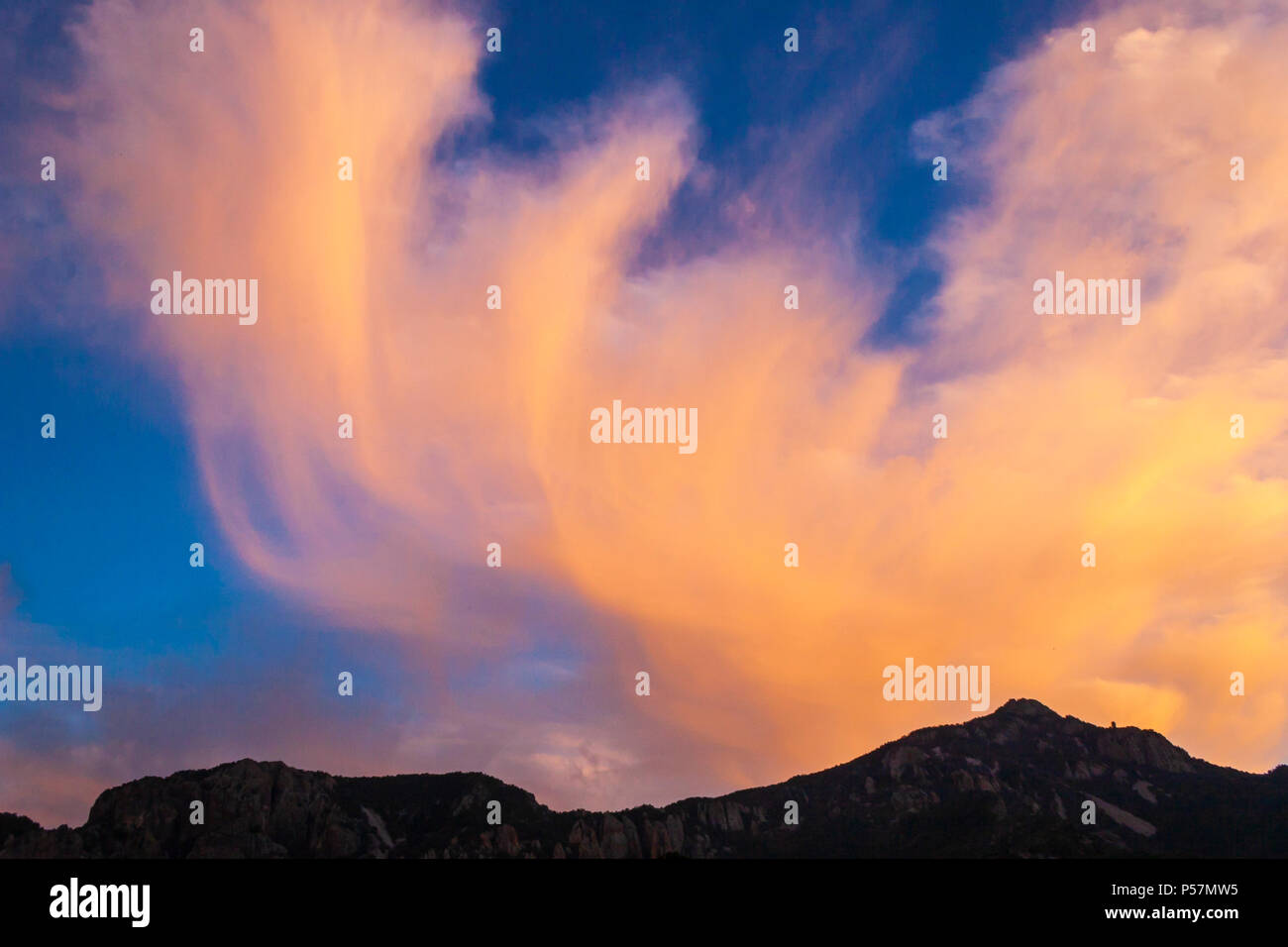 Sunset at The Window at Chisos Basis in Big Bend National Park, with ...