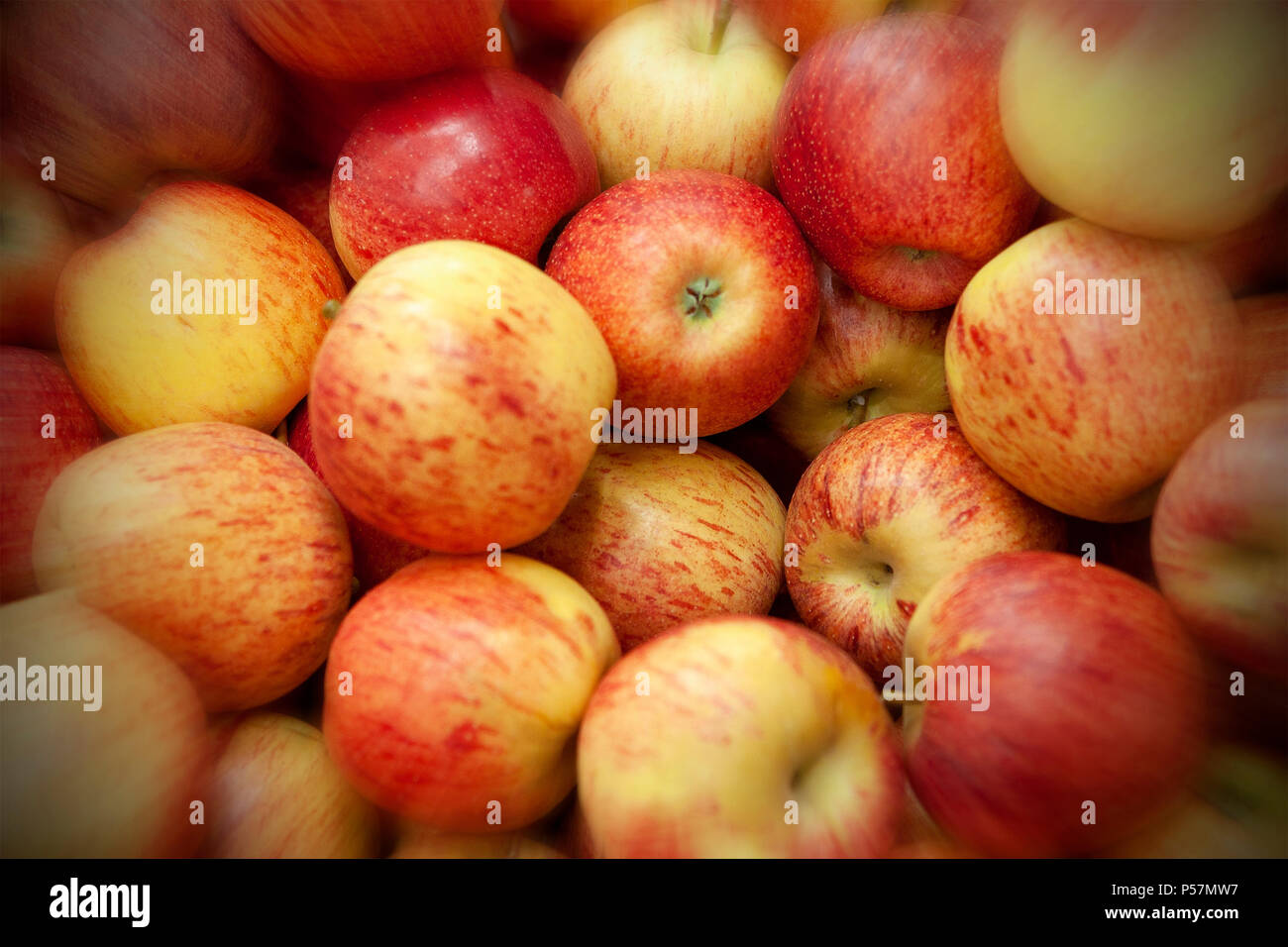 Fresh apples spread out an even layer as a background Stock Photo - Alamy