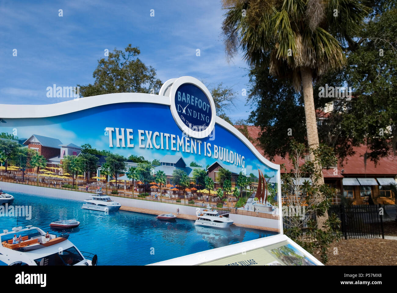 Barefoot Landing information board at North Myrtle Beach SC USA Stock ...