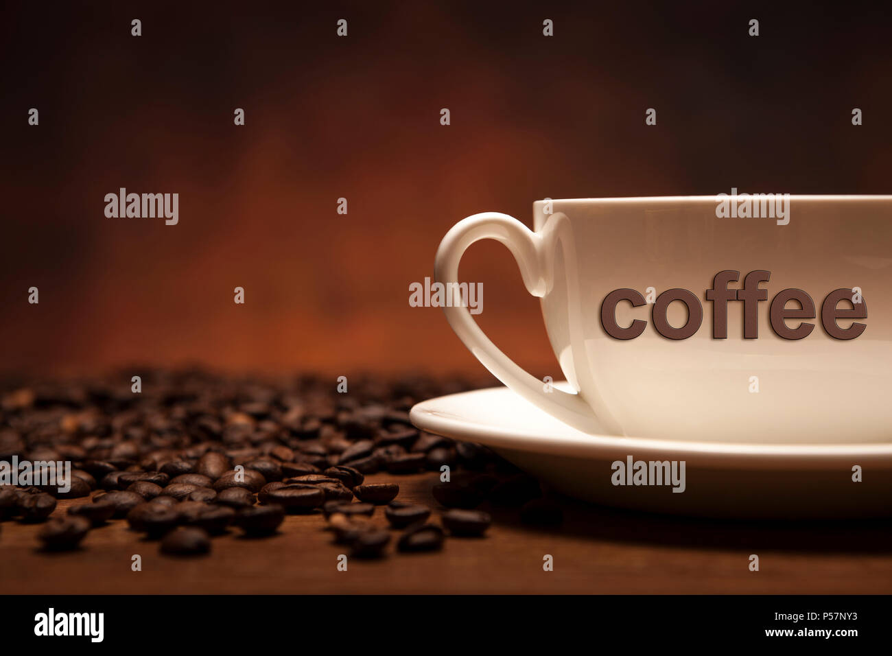 cup of coffee with the title coffee Stock Photo - Alamy