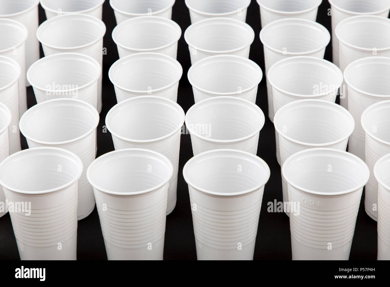 Plastic cups, many different types, shapes, colors, disposable cups ...