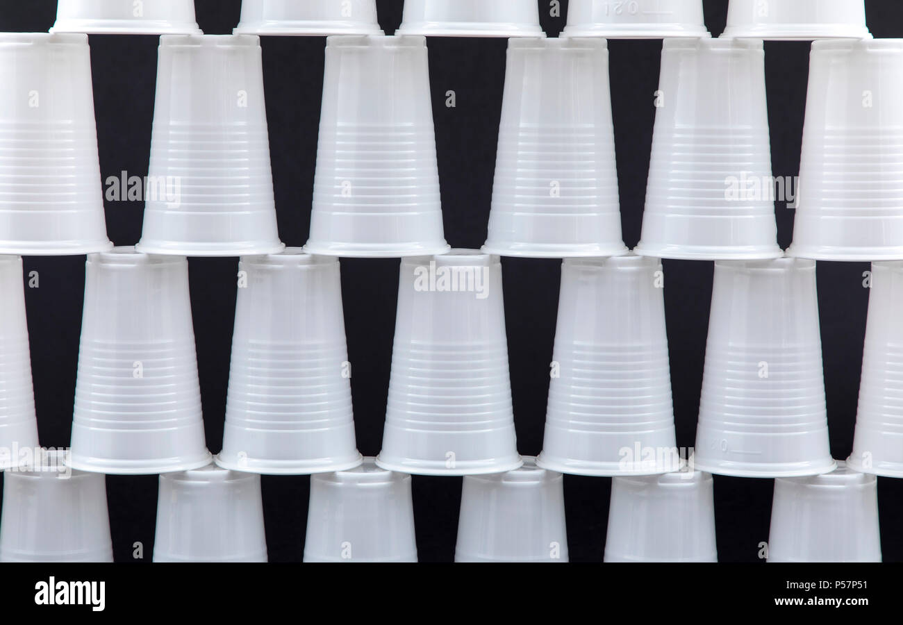 Plastic cups, many different types, shapes, colors, disposable cups ...