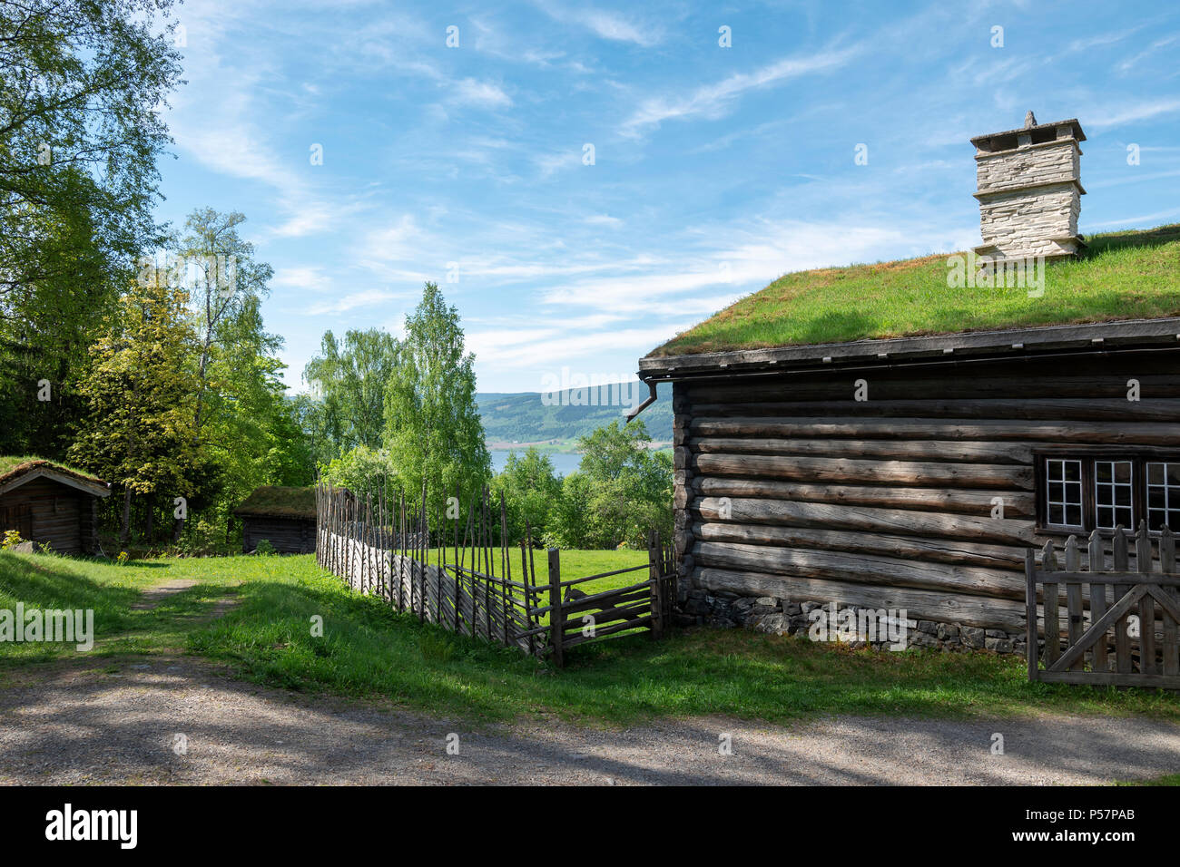Small cabin on a Norwegian farm complex Stock Photo - Alamy
