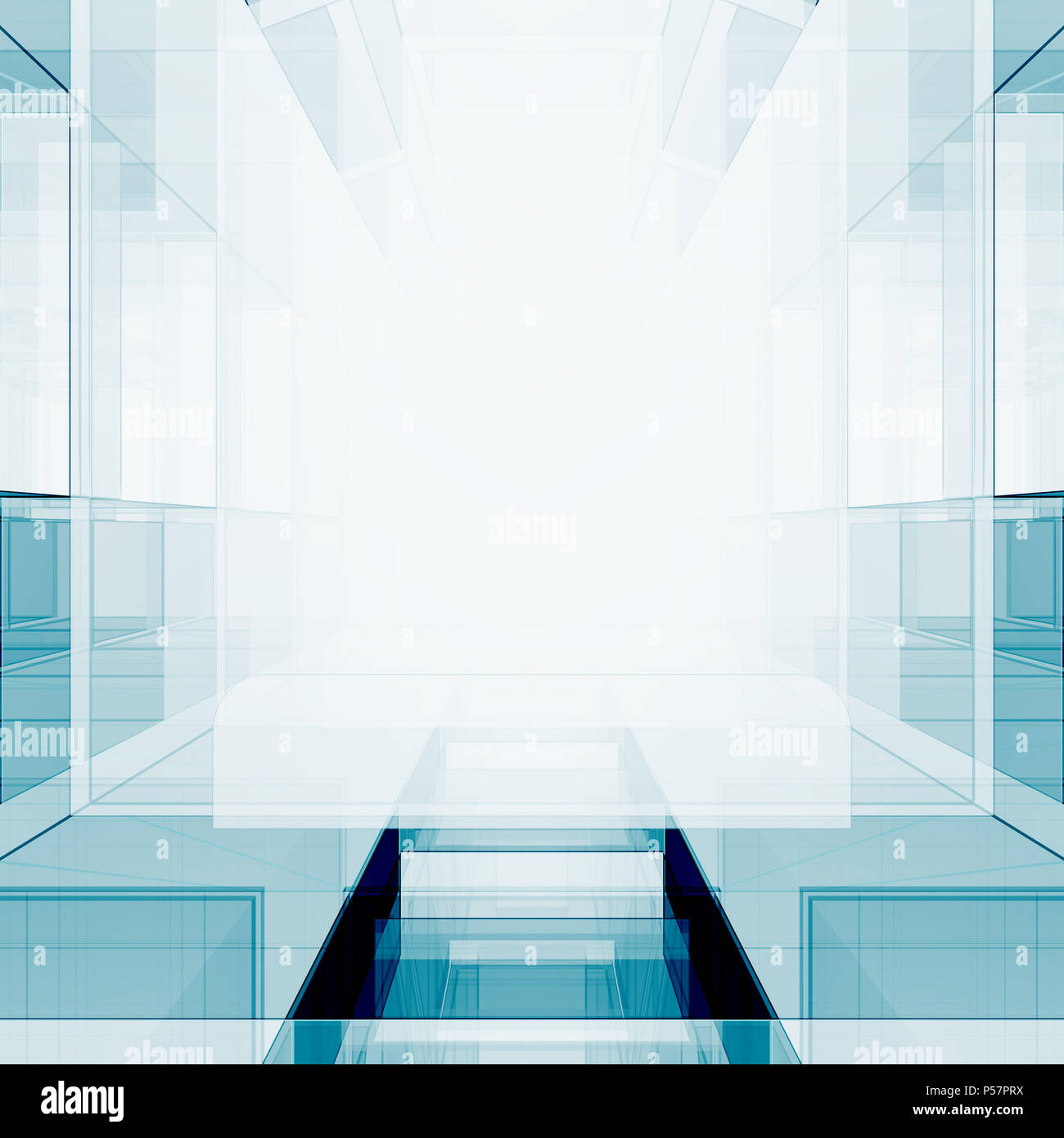 Blue abstract design 3D rendering Stock Photo - Alamy