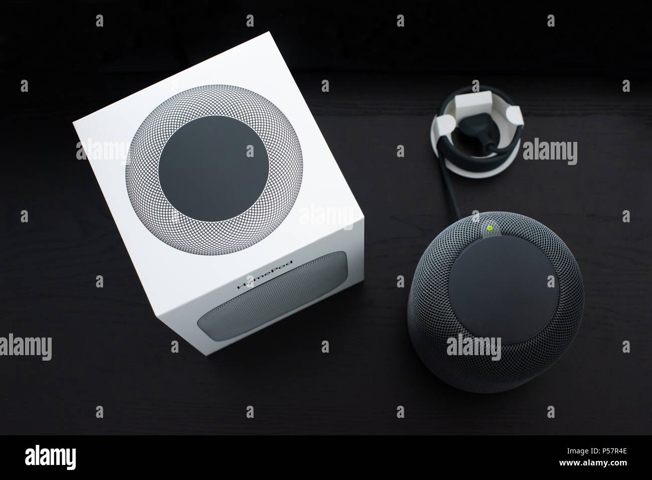 Unboxing an Apple HomePod speaker Stock Photo - Alamy