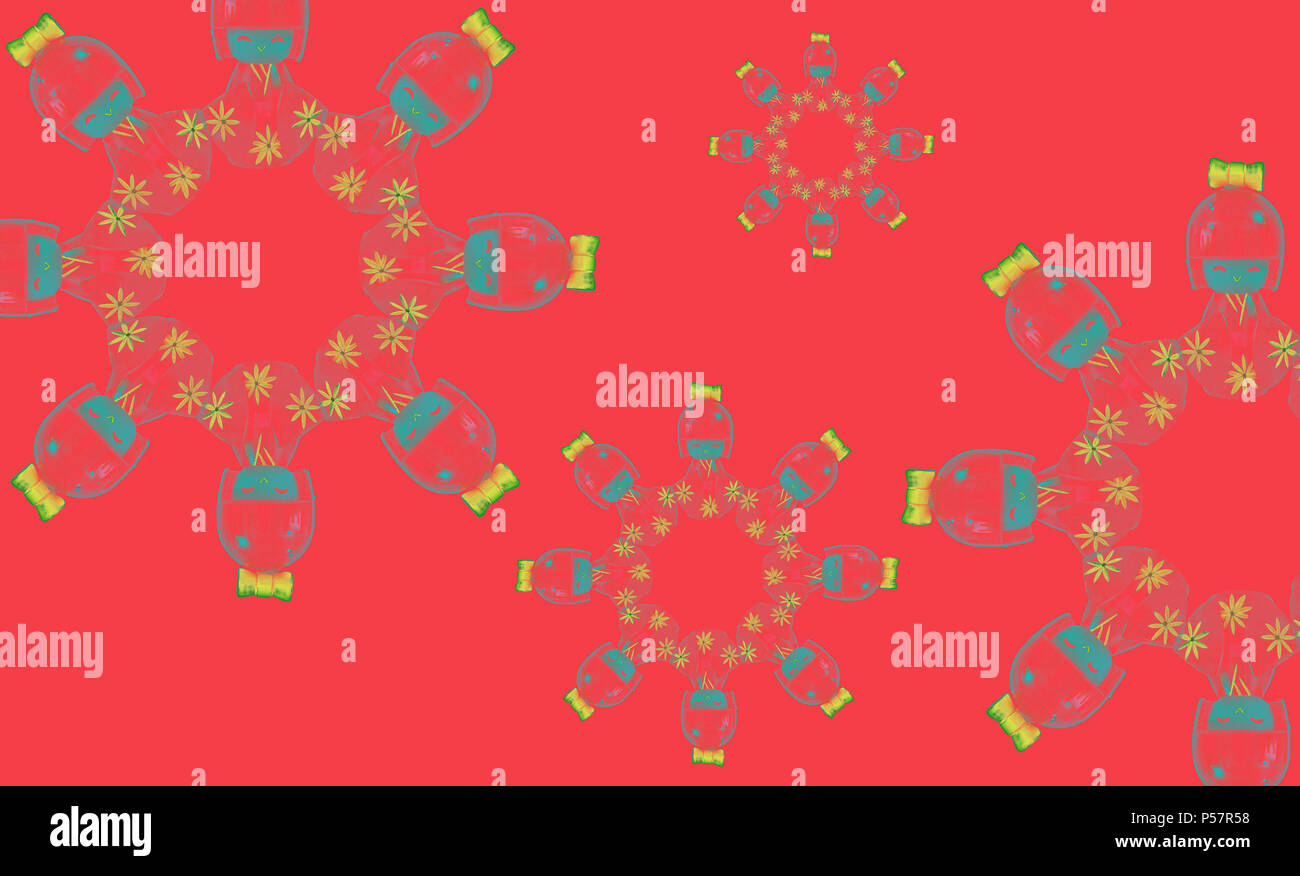 Digital background art made with photo collage technique. Japanese ...