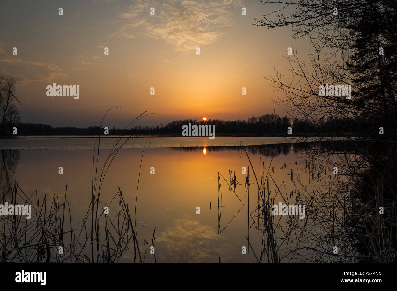 Beautiful nature and landscape photo of Sweden Scandinavia. Nice sunset ...