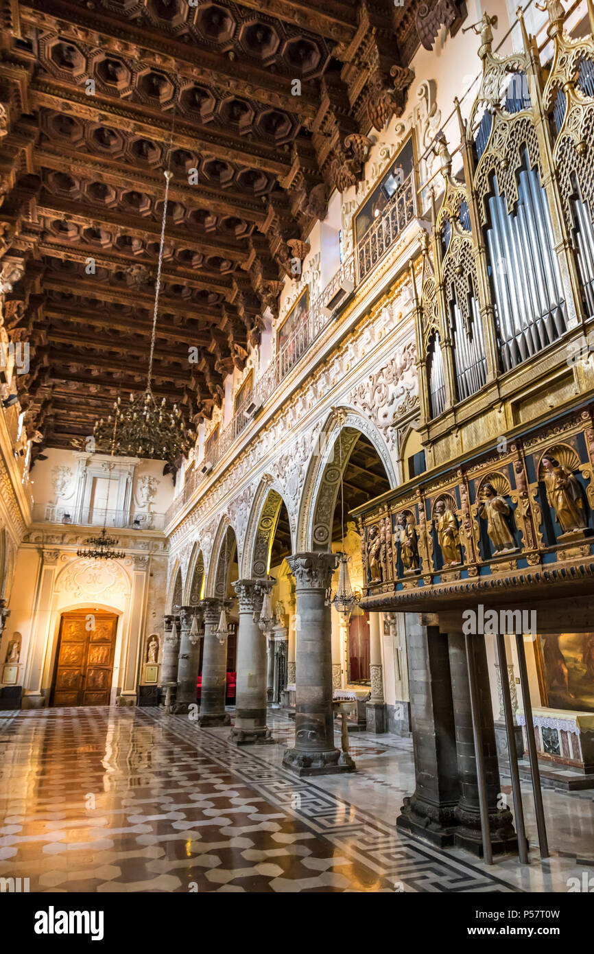 Interior of the Enna Cathedral (Duomo di Enna), Sicily, Italy. Is the ...