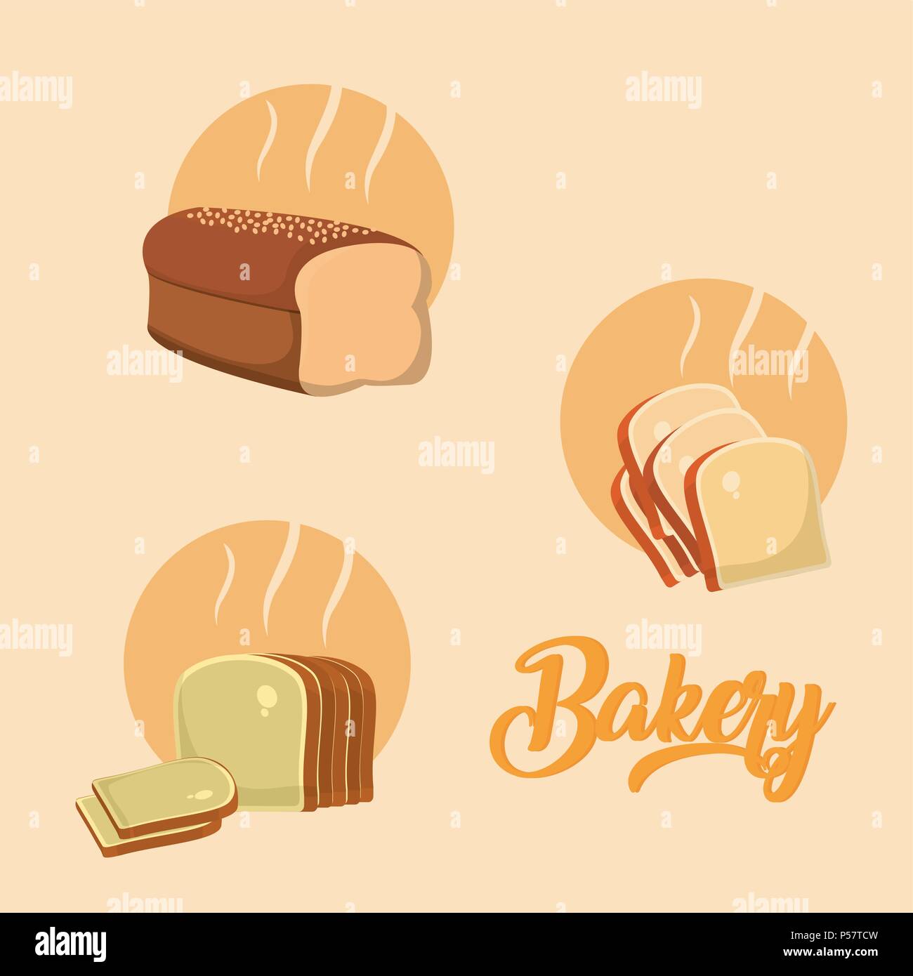 Set of bakery products icons vector illustration graphic design Stock ...