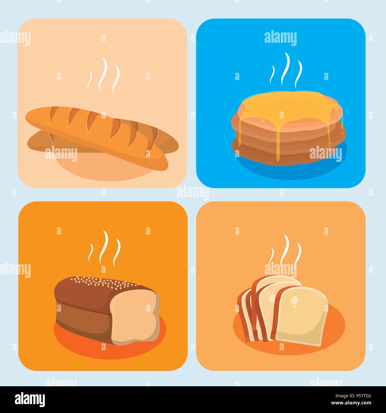 Set of bakery products icons vector illustration graphic design Stock ...