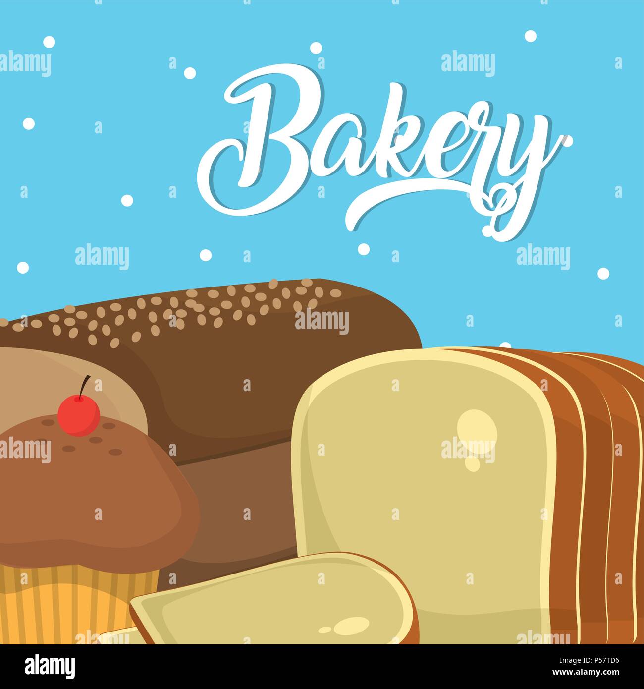 Delicious and fresh bakery products vector illustration graphic design ...