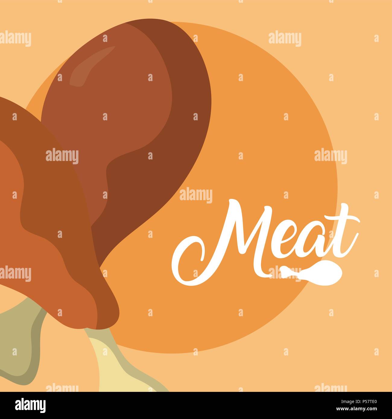 Chicken thighs over orange background vector illustration graphic ...