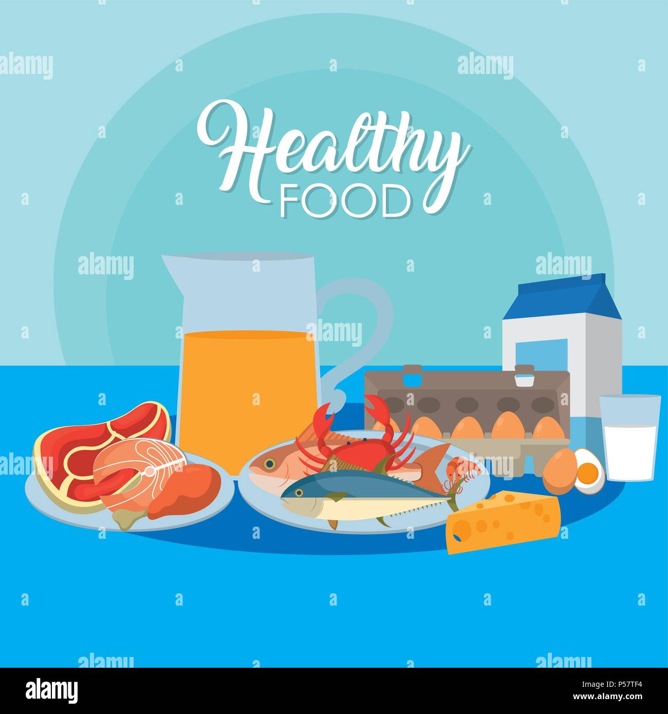 Delicious and healthy food ingredients vector illustration graphic ...