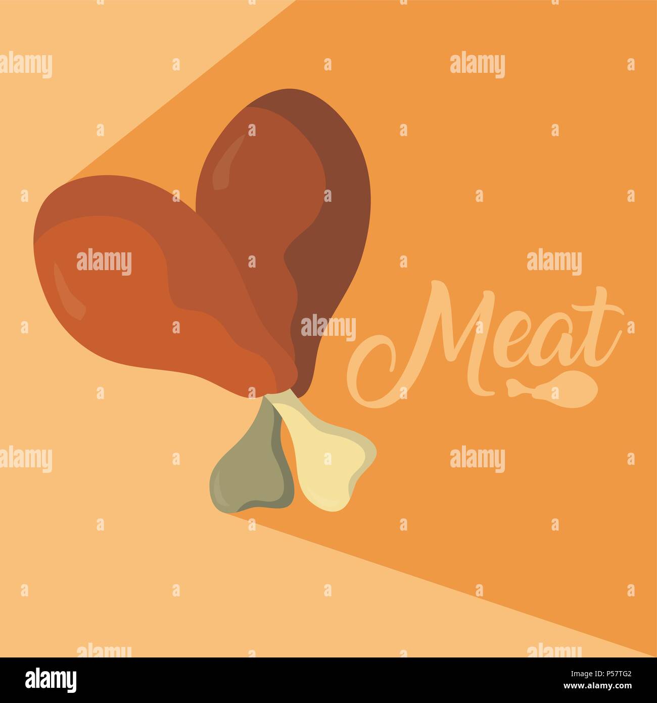 Chicken thighs over orange background vector illustration graphic ...