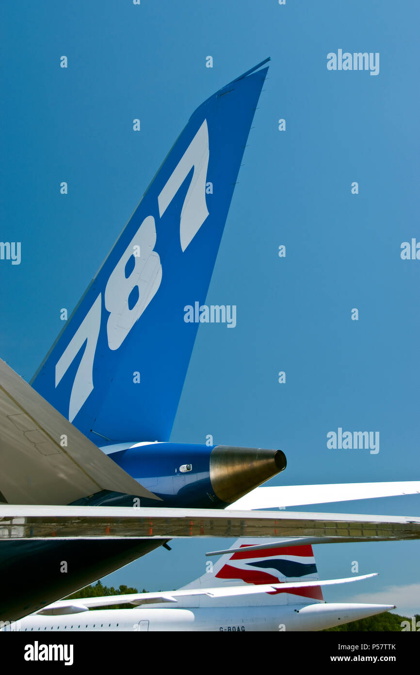 A Boeing 787 Dreamliner, used for flight testing, and a supersonic ...