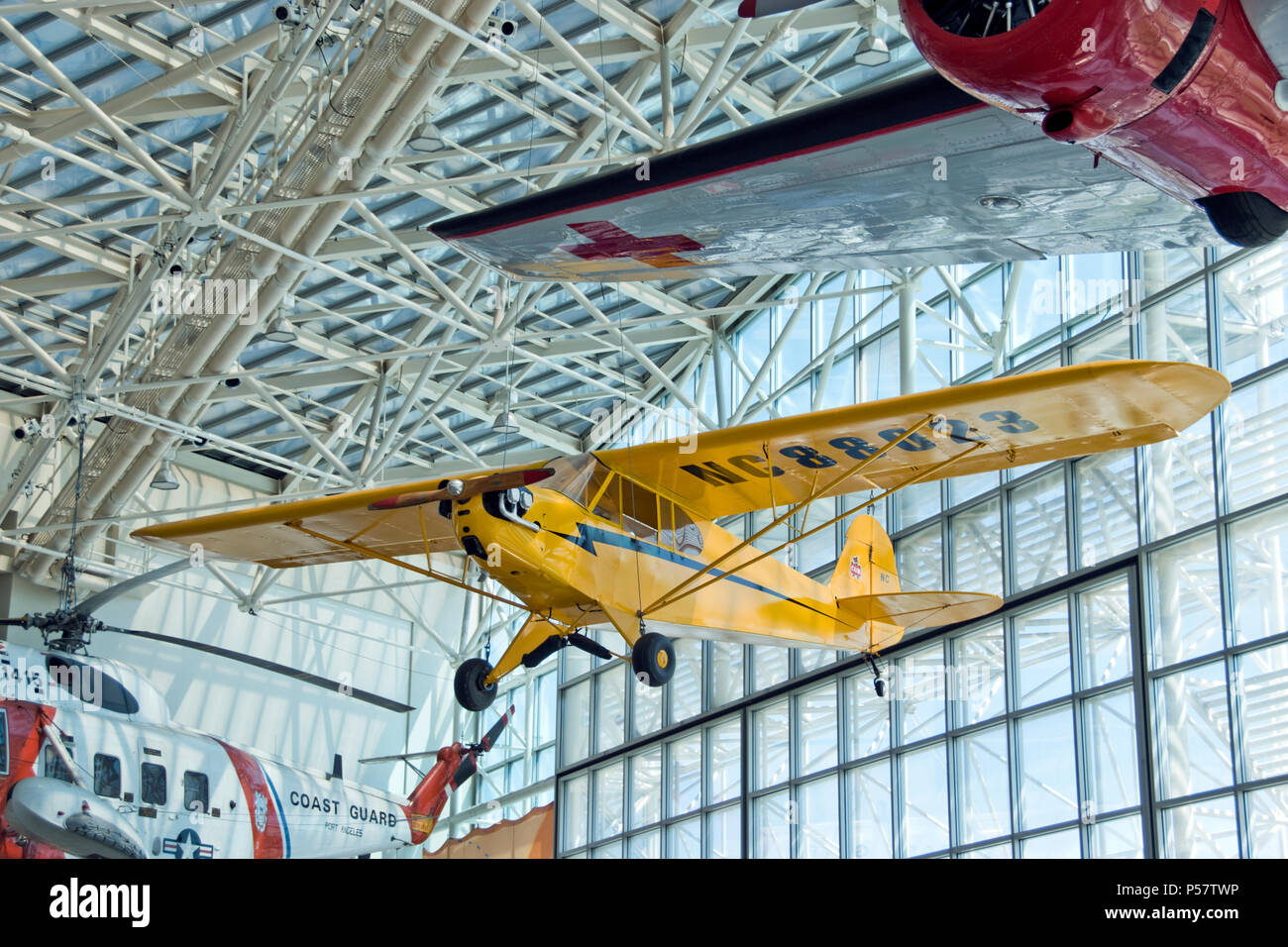 Piper J3 Cub at the Museum of Flight, Boeing Field, Washington Stock ...