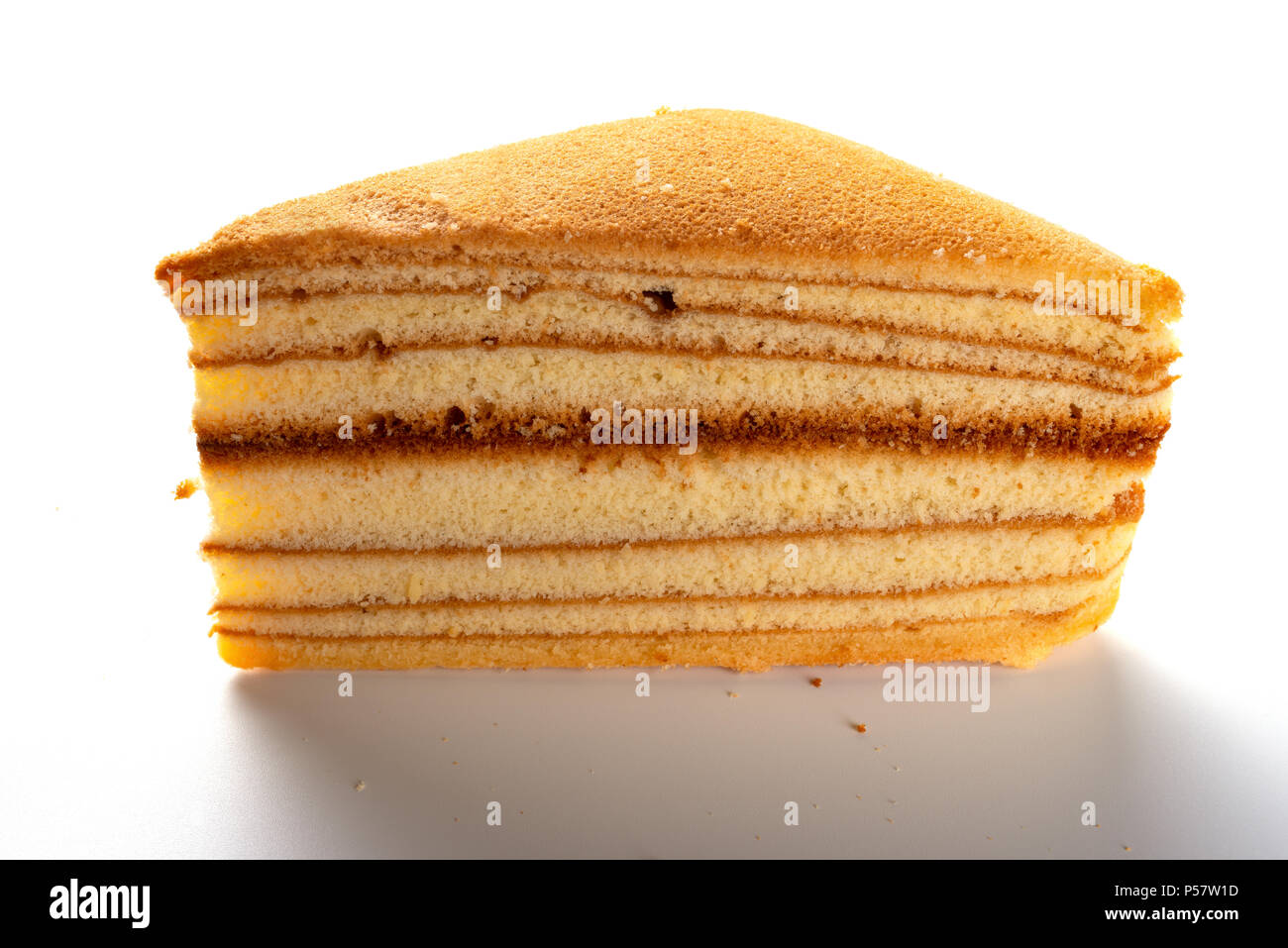 homemade sandwich shape sponge cake on white Stock Photo - Alamy