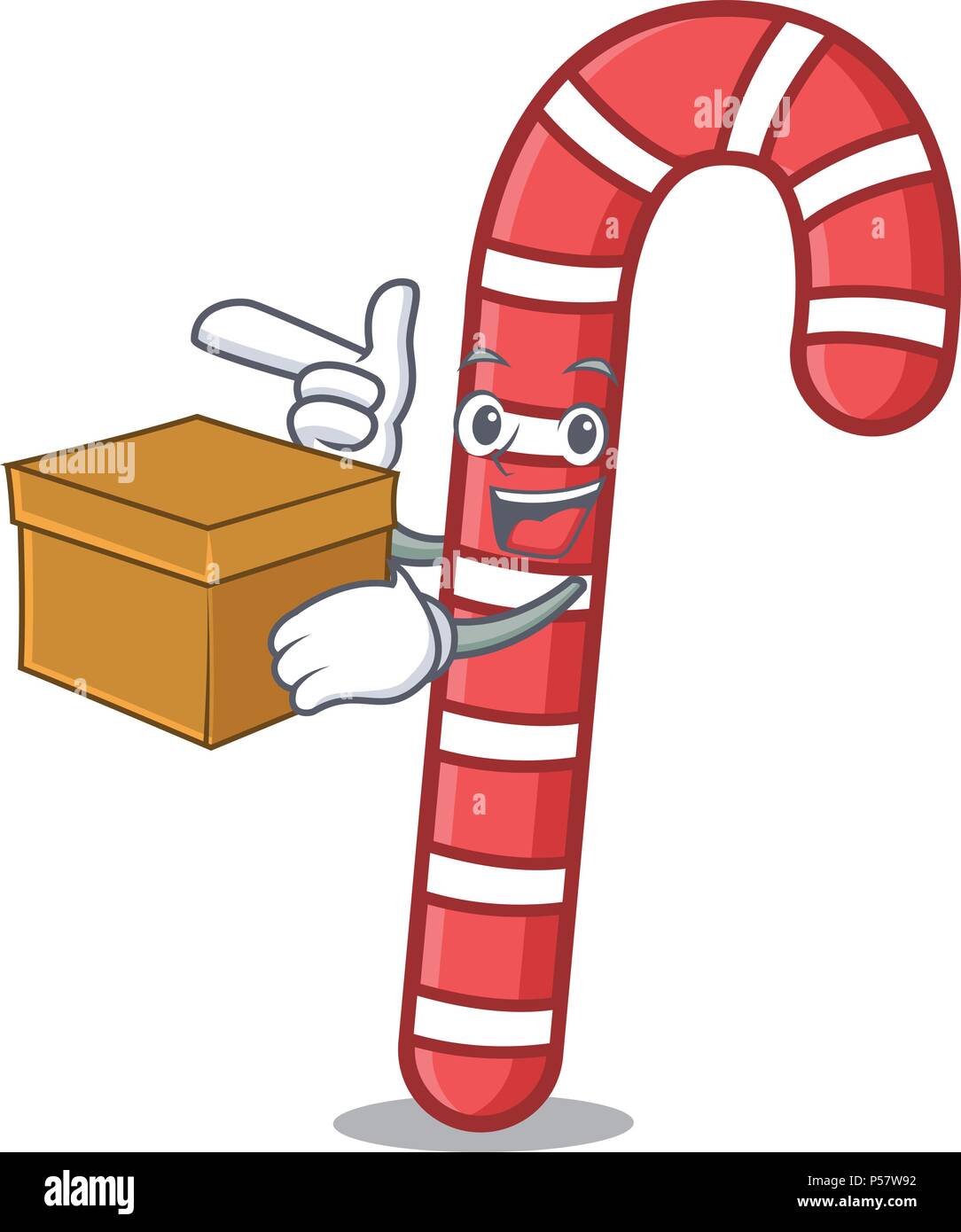 With box candy canes character cartoon Stock Vector Image & Art - Alamy