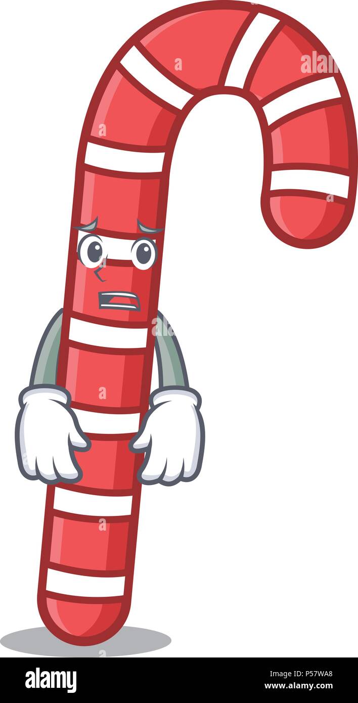 Afraid candy canes mascot cartoon Stock Vector Image & Art - Alamy