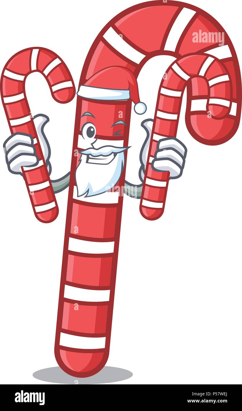 Santa with candy candy canes mascot cartoon Stock Vector Image & Art ...