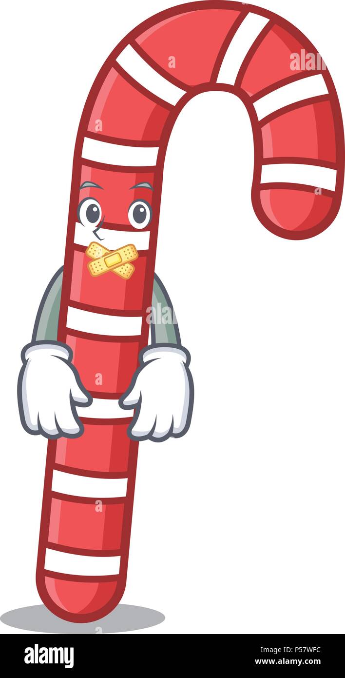 Silent candy canes mascot cartoon Stock Vector Image & Art - Alamy