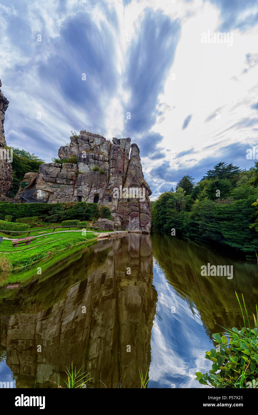 The Externsteine, striking sandstone rock formation in the Teutoburg ...
