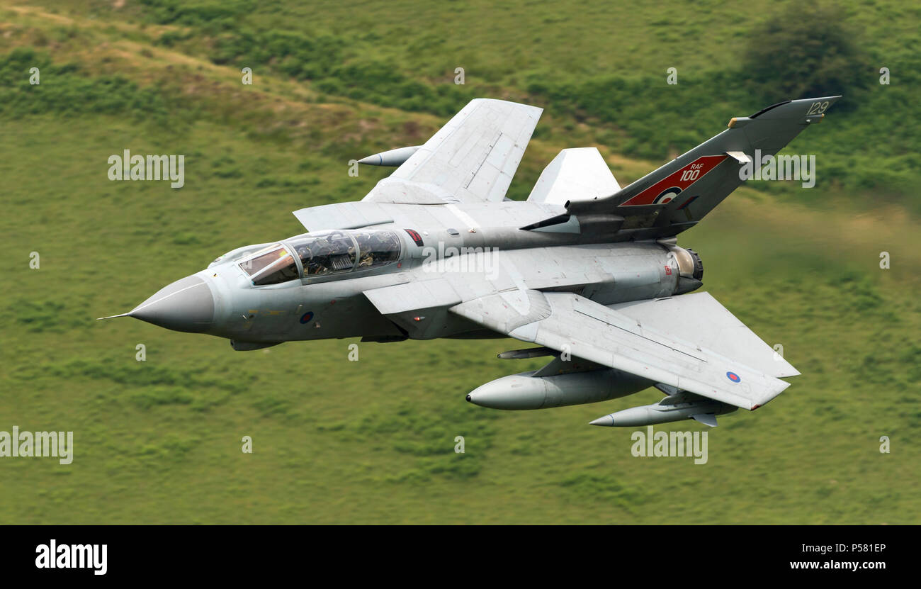 RAF Tornado (RAF 100 Special) flying low level in the mach loop area of ...