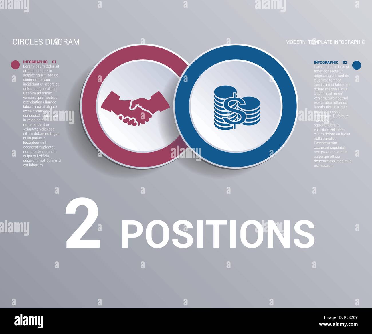 Circles diagram, data Elements Template infographics 2 positions ...