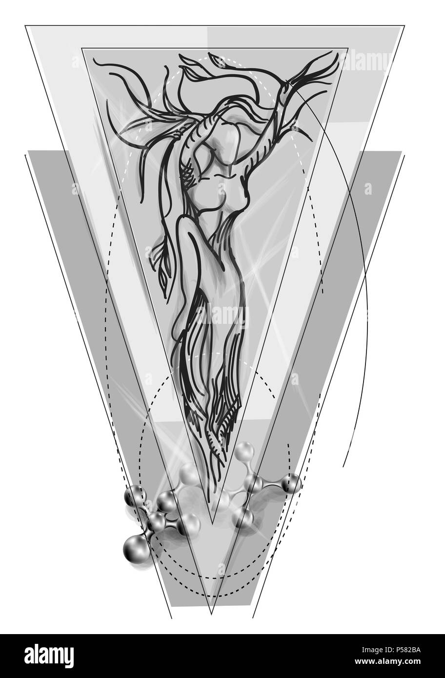 abstract tree as woman. cr3eative ecology illustration Stock Vector ...