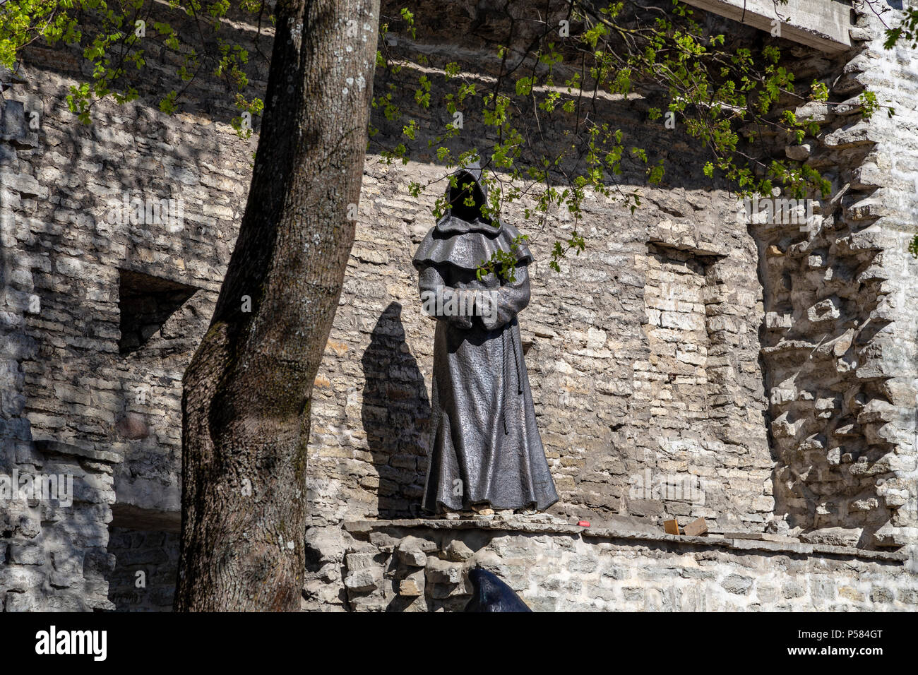 Monk statue in Tallin, Estonia Stock Photo - Alamy