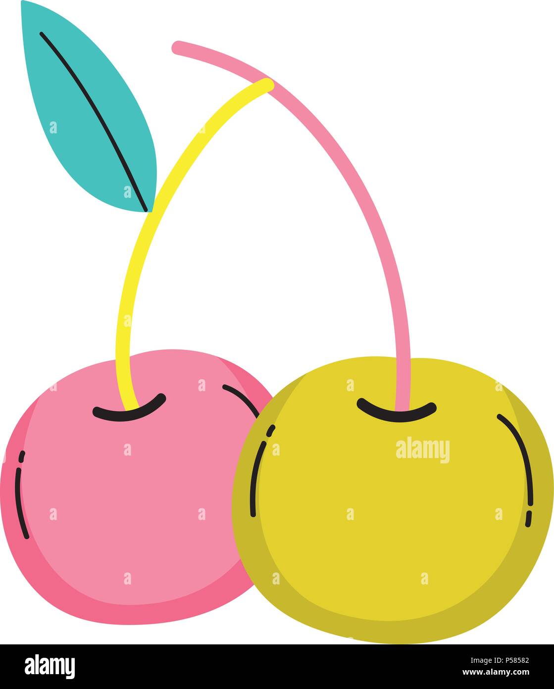 delicious cherrys healthy and organic fruit vector illustration Stock ...