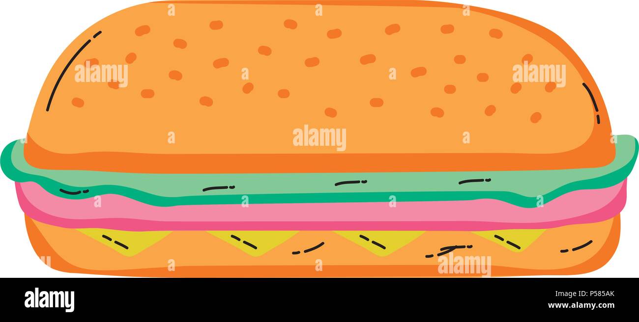 delicious unhealthy hamburger with lettuce and burger vector ...