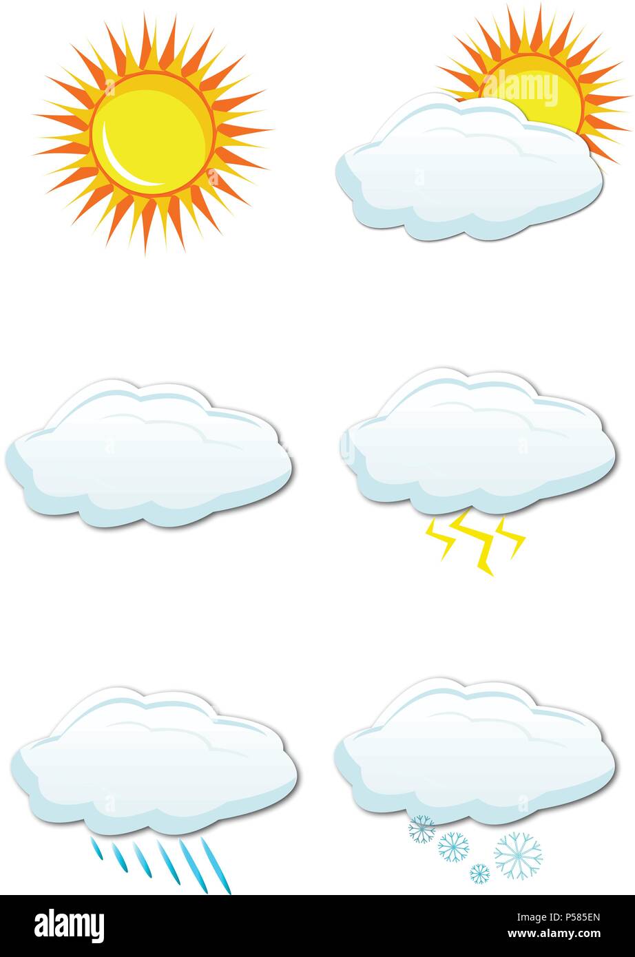 Weather signs set Stock Vector Images - Alamy