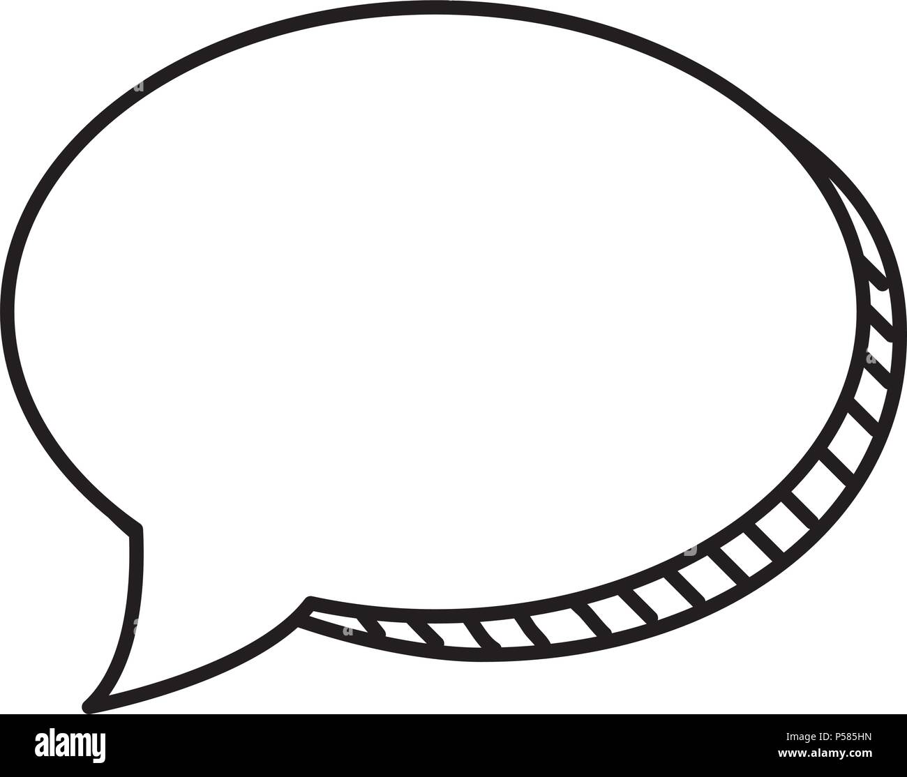 line chat bubble pop art message vector illustration Stock Vector Image ...