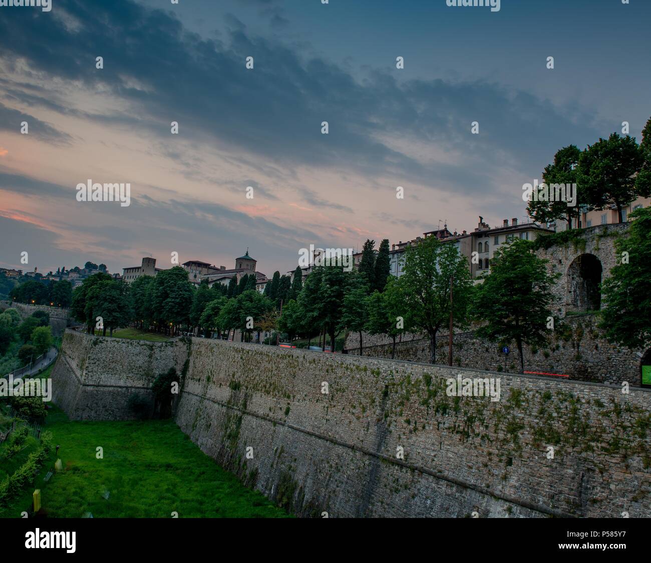 Venetian walls unesco heritage of bergamo Stock Photo - Alamy
