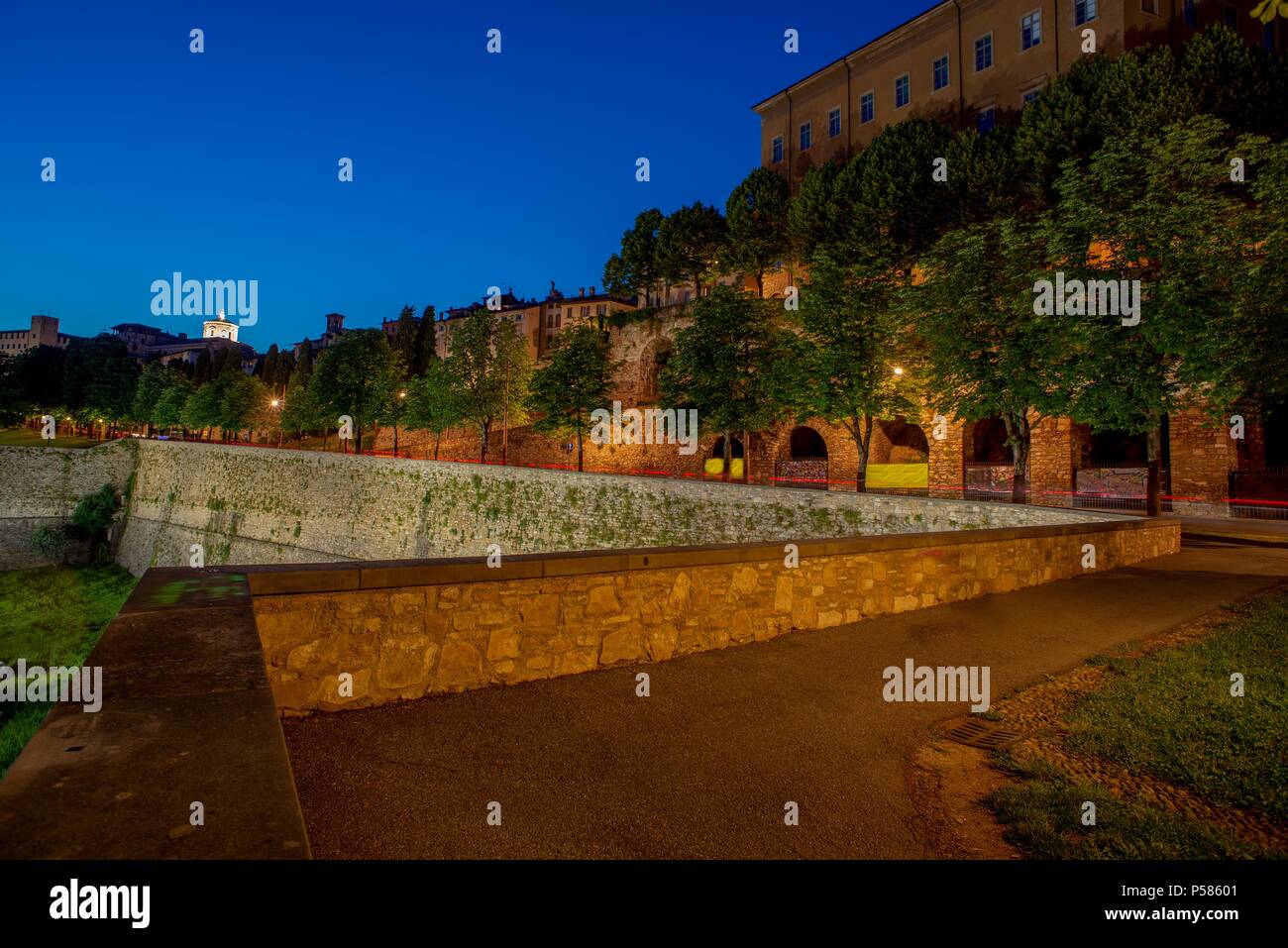 Venetian walls unesco heritage of bergamo Stock Photo - Alamy