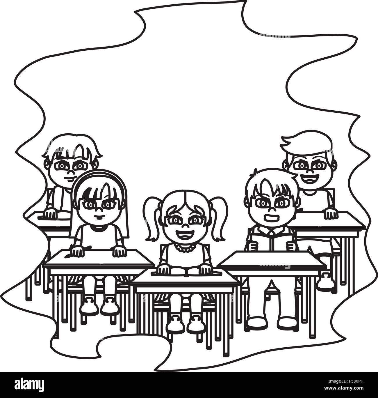 Students In Classroom Drawing