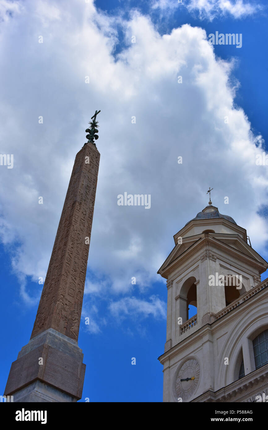Rome, bell towers and obelisk Sallustiano of Trinity of the Mountains ...