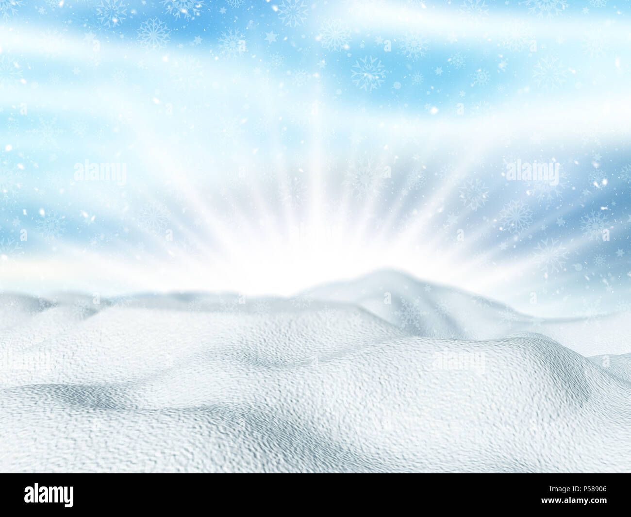 3D render of snow on a snowflake background Stock Photo - Alamy