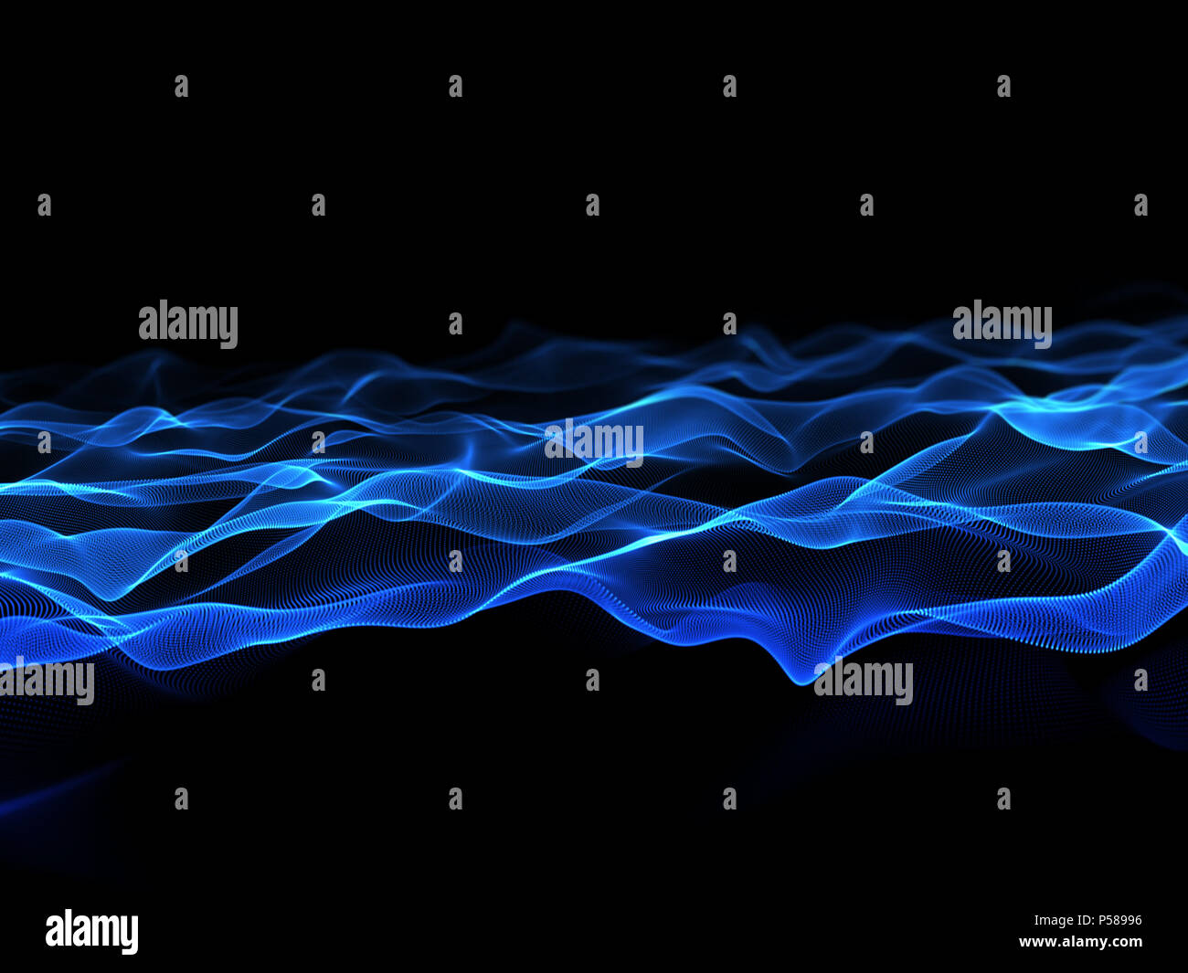 3D render of waves of flowing dots Stock Photo - Alamy